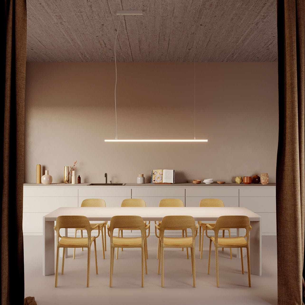 Luminaria suspendida - ATLAS - Luz Negra - LED / rectangular / redonda