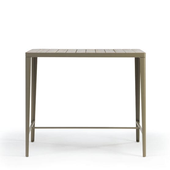 Mesa alta contemporánea - LAREN - Ethimo - de metal / de teca / rectangular