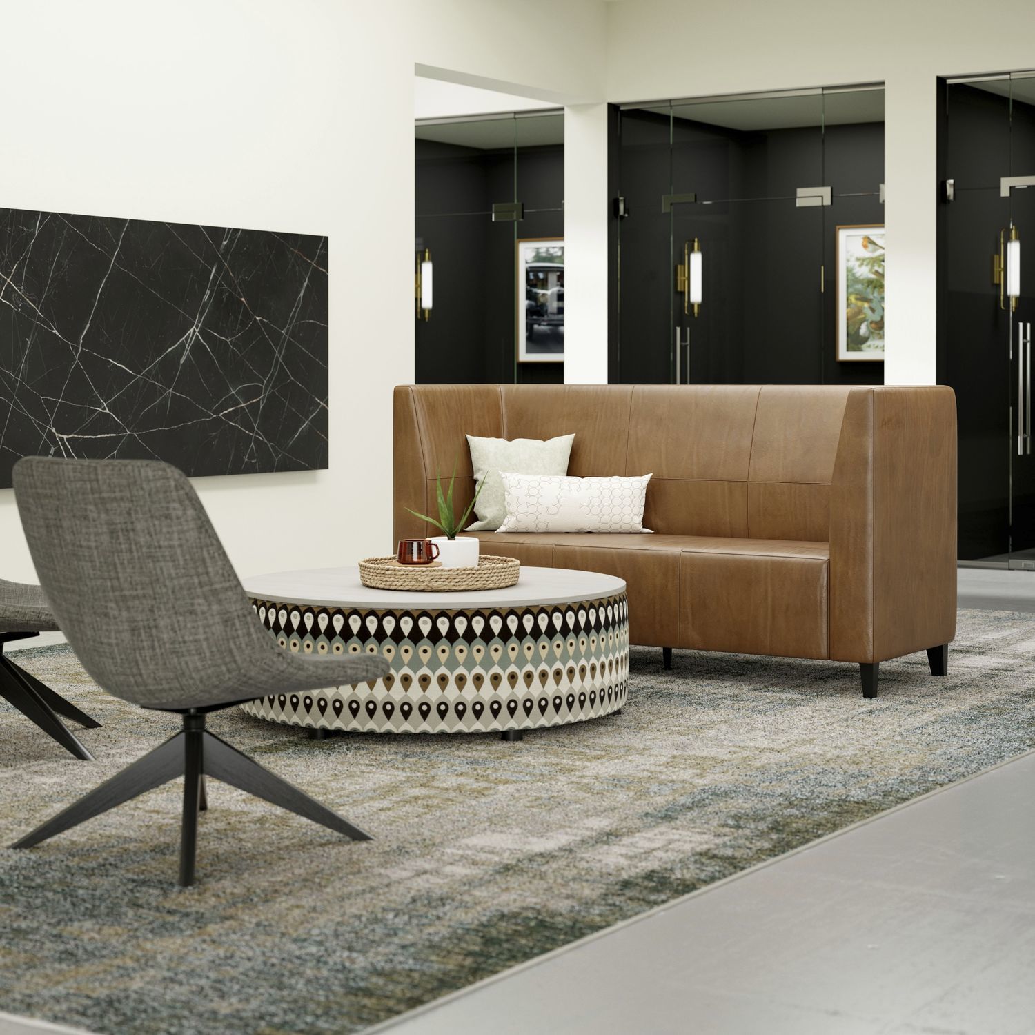 Sofá modular - FRINGE® - KIMBALL Office - de esquina / contemporáneo ...