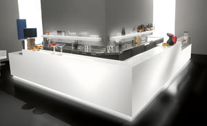 Mostrador de bar - ZEN CAFÈ - De Blasi - de madera / de mármol / de vidrio