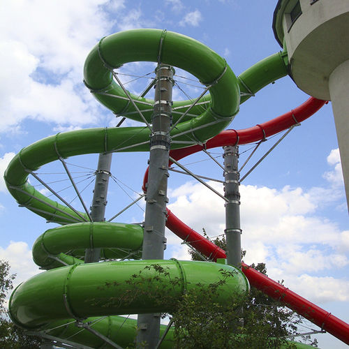 Tobogán giratorio - Ø 1200 - POL -GLASS - para parque acuático / tubular