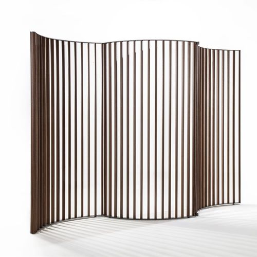 Biombo contemporáneo - GAMEN - Porada - de nogal / de aluminio / 3 paneles