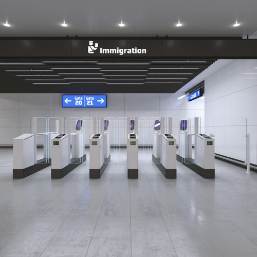 Pasillo motorizado para control de acceso - AIRGATE E-GATE - COMINFO - de seguridad / de vidrio ...