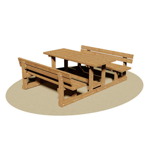 Mesa de pícnic clásica - PITAGORA - Dimo Group Srl - de madera / con base de madera / rectangular