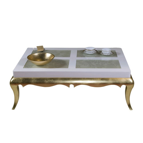 Mesa de centro clásica - SOHO - ACANTO - de chapa de madera / con base ...