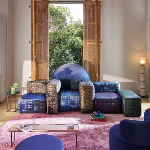 Sofá modular - Notturno a New York - Cassina - azul / color ...